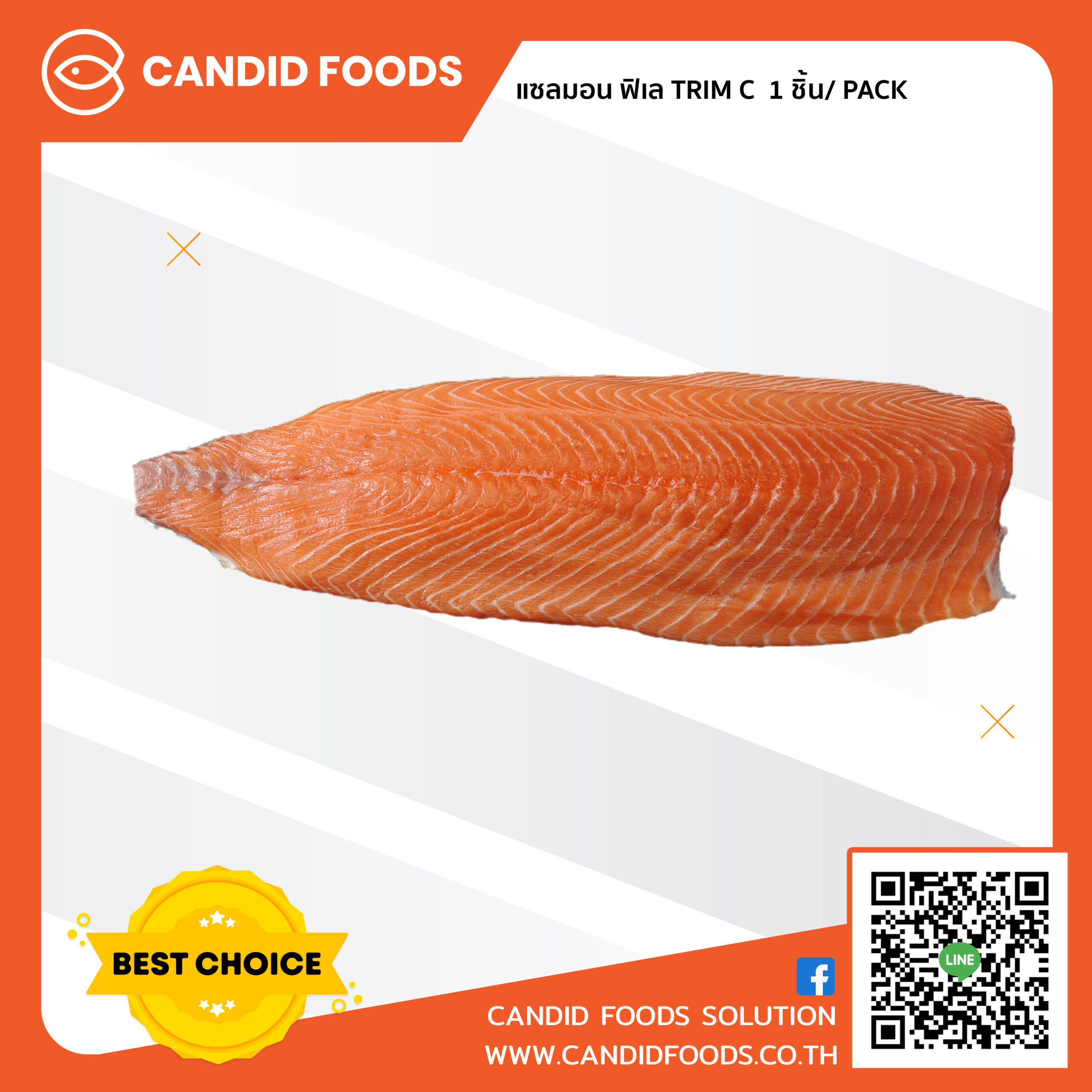 Salmon Fillet Trim C /pack - Candid Foods